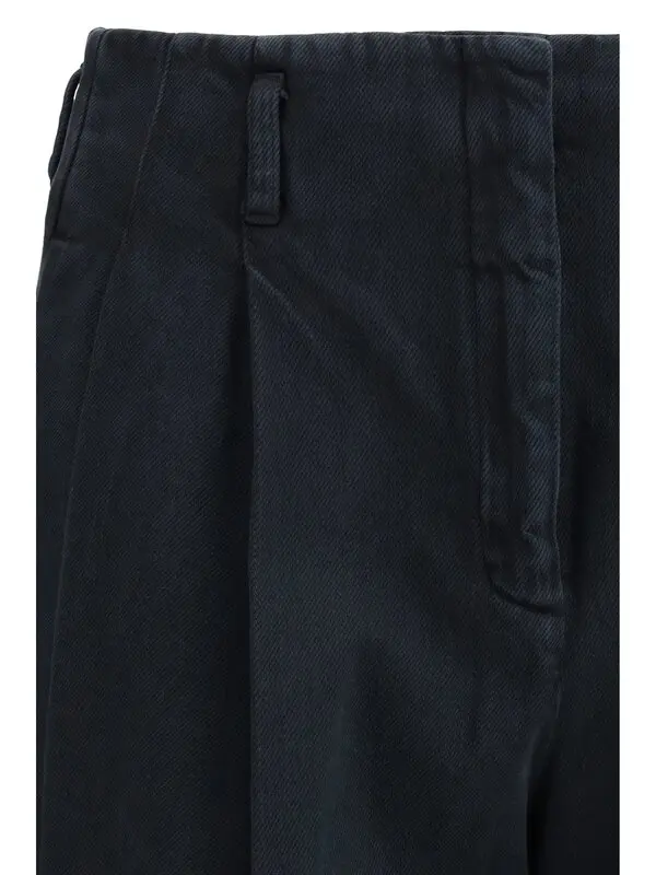 GOLDEN GOOSE Cotton Denim Wide-leg Pants With Front Crease