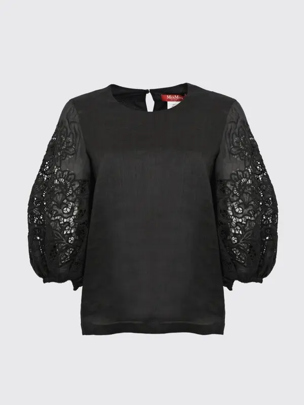 Max Mara Lace Sleeve Sweater - Black