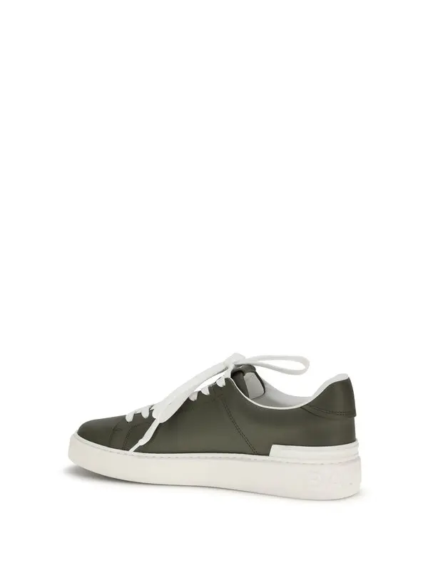 Balmain B-court Calfskin Leather Sneakers - Green