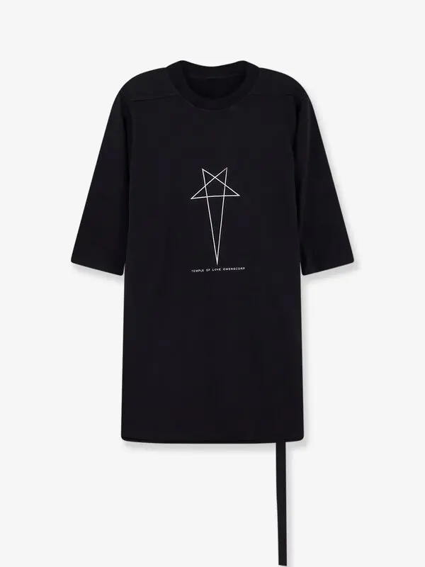 Rick Owens Cotton T-shirt With Logo On The Front