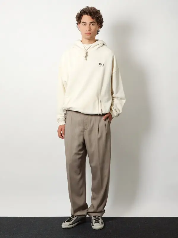 GOLDEN GOOSE Oversized Cotton Sweatshirt With Drawstring Hood - Multicolor