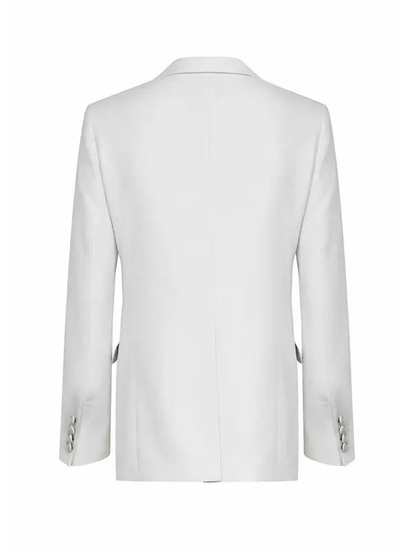 Dolce & Gabbana Beige Wool Poplin Single-breasted Blazer - Multicolor
