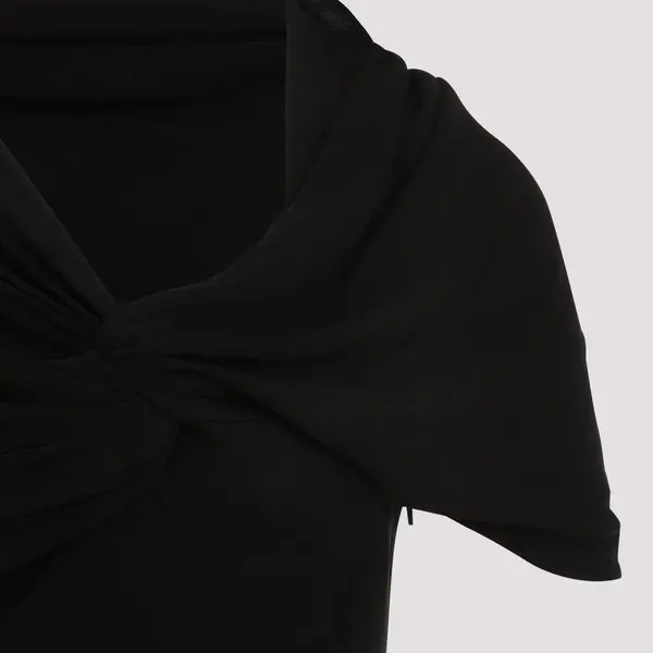 Saint Laurent Asymmetrical Knotted Viscose Mini Dress