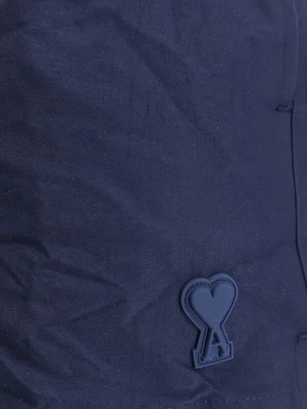 AMI Paris Nylon Swimsuit With Tone-on-tone Logo