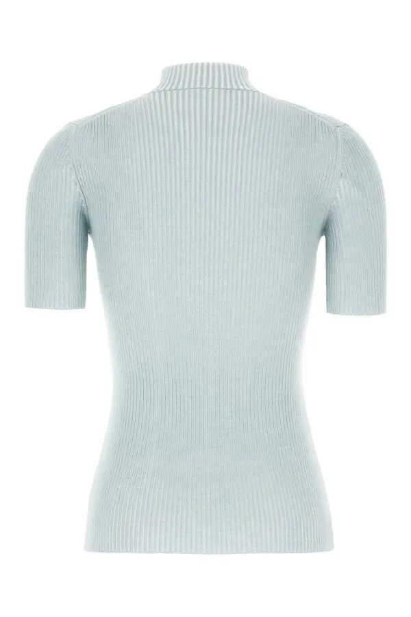 Fendi Ribbed Knit Top With Keyhole Detail - Multicolor