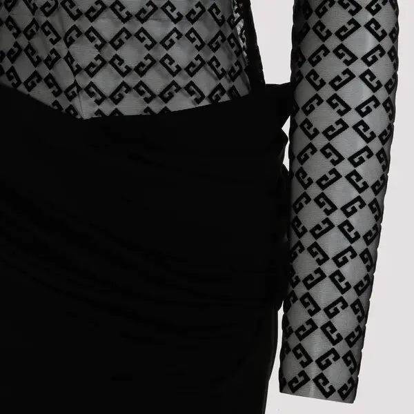 Givenchy Long Sleeve Draped Midi Dress