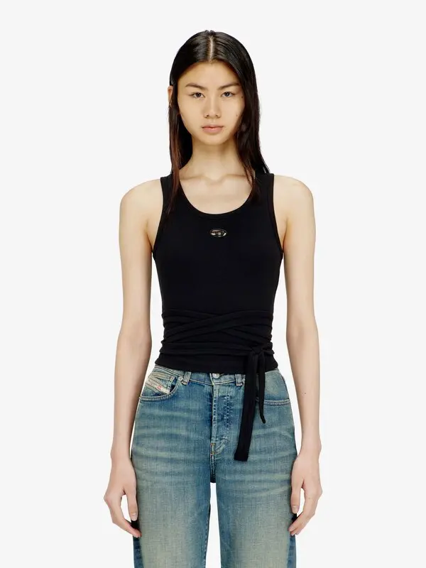 DIESEL® Ribbed Knit Crewneck Tank Top