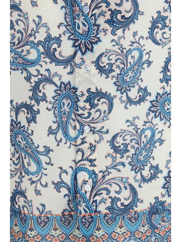 Etro Cotton Shirt With Floral And Paisley Motif