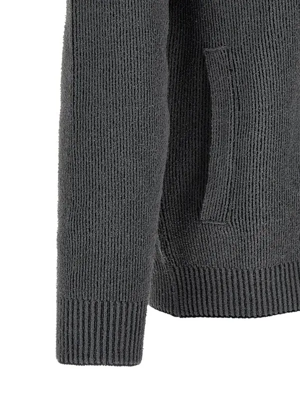 Stone Island Ribbed High Neck Zip-up Sweater