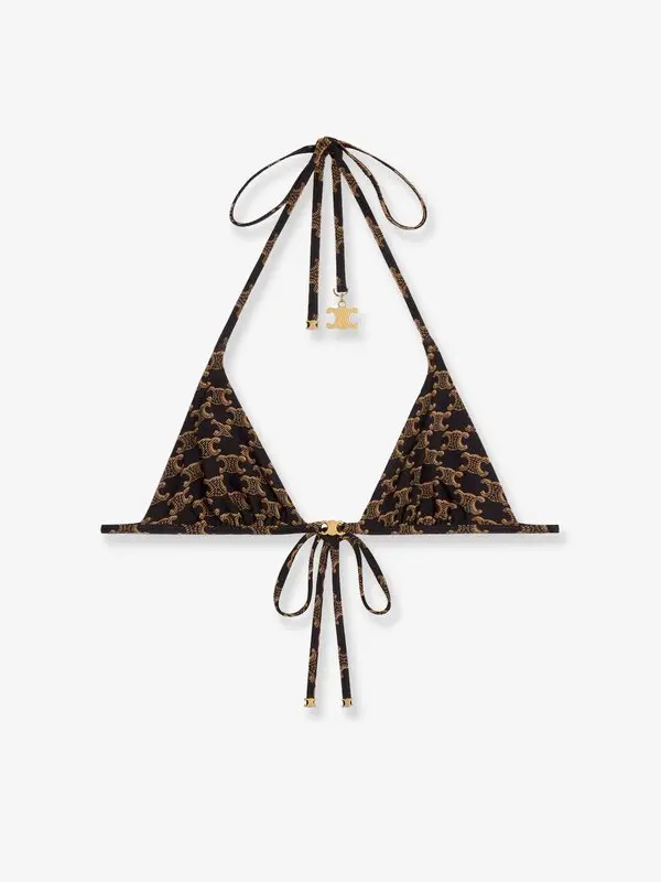 Celine Monogram Print Jersey Bikini Top - Multicolor