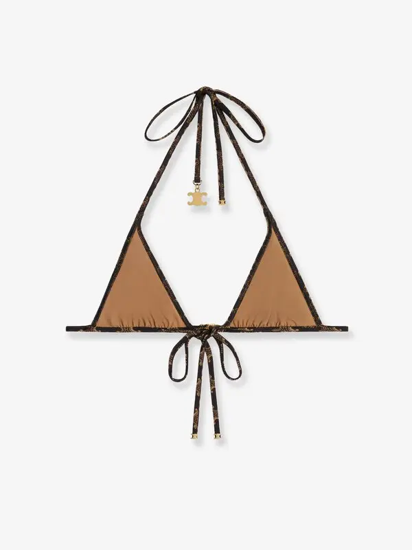Celine Monogram Print Jersey Bikini Top - Multicolor