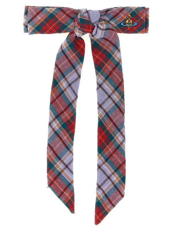 VIVIENNE WESTWOOD Tartan Bow Hair Clip - Multicolor