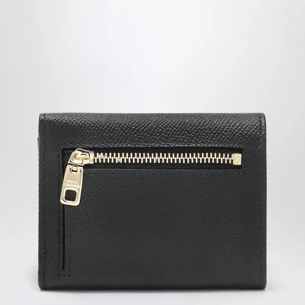 Dolce & Gabbana Dauphine Leather Wallet With Logo Plaque - Black