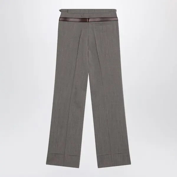 Prada Wool Blend Trousers With Printed Belt - Brown
