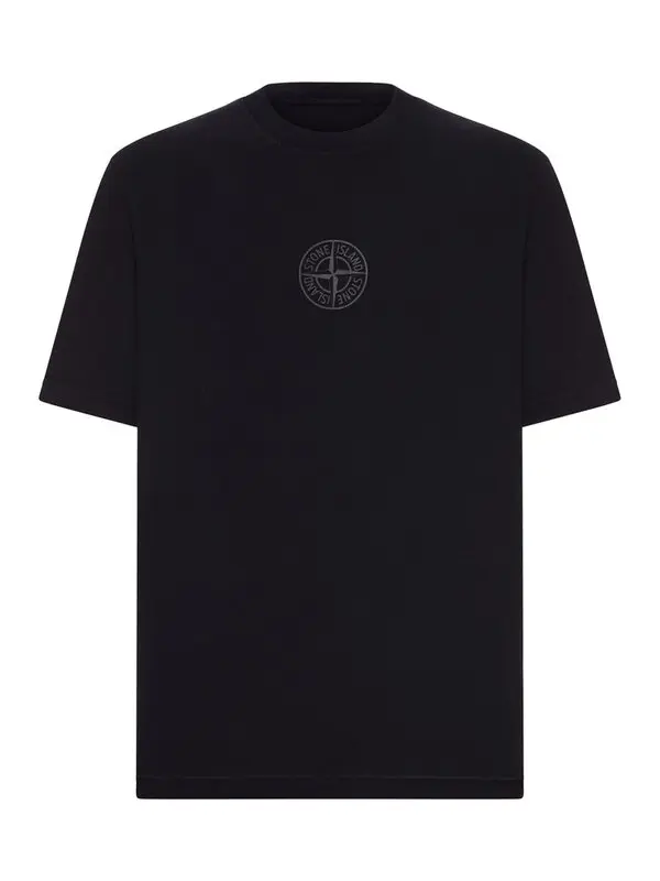Stone Island T-shirt With Compass Logo Print - Black