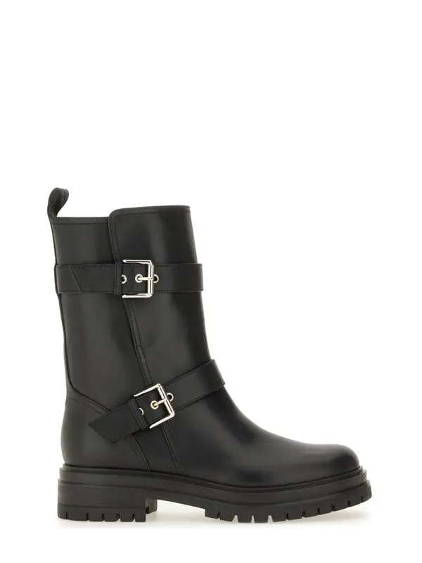 GIANVITO ROSSI Thiago Buckled Calfskin Boots - Black