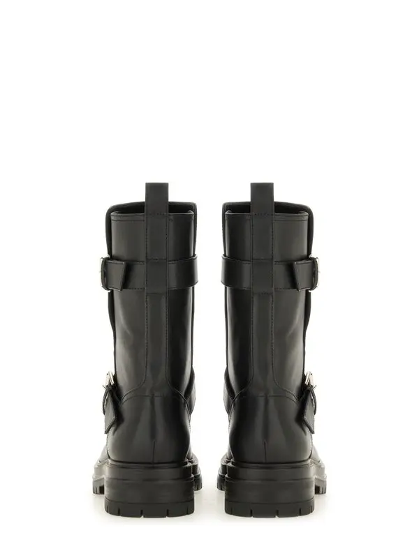 GIANVITO ROSSI Thiago Buckled Calfskin Boots - Black
