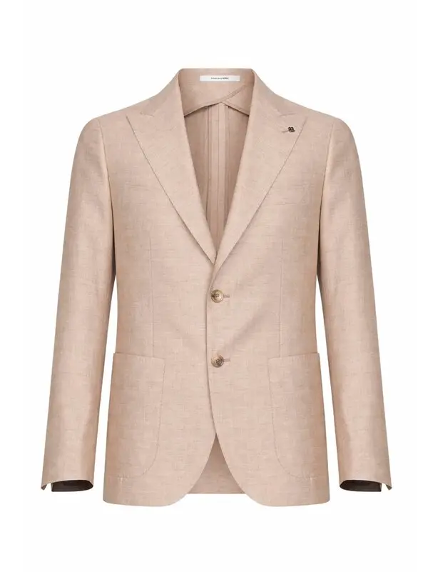 Tagliatore Dove Grey Linen And Cotton Blend Montecarlo Single-breasted Blazer