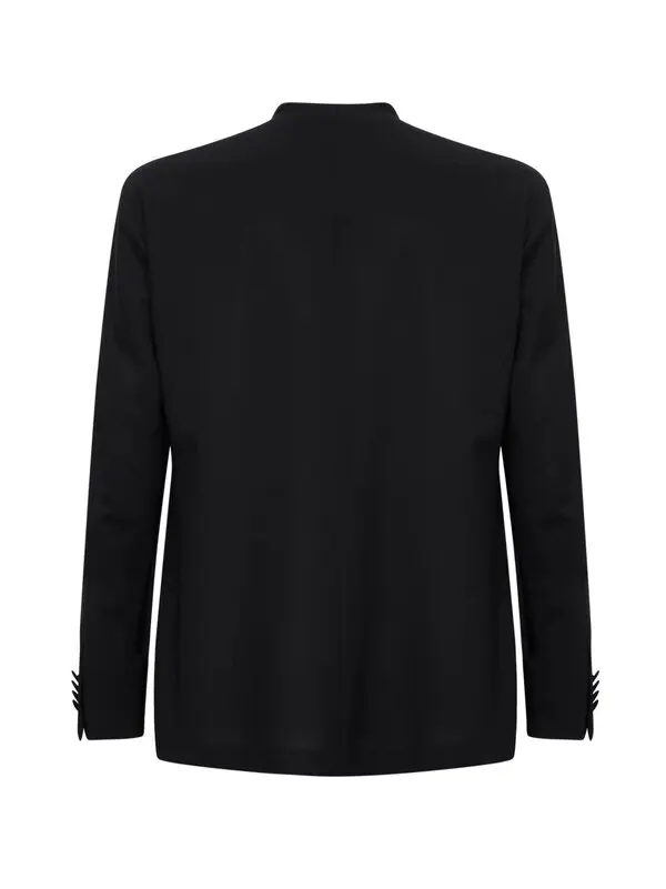 Tagliatore Black Stretch Virgin Wool Blend Cannes Double-breasted Blazer - Multicolor