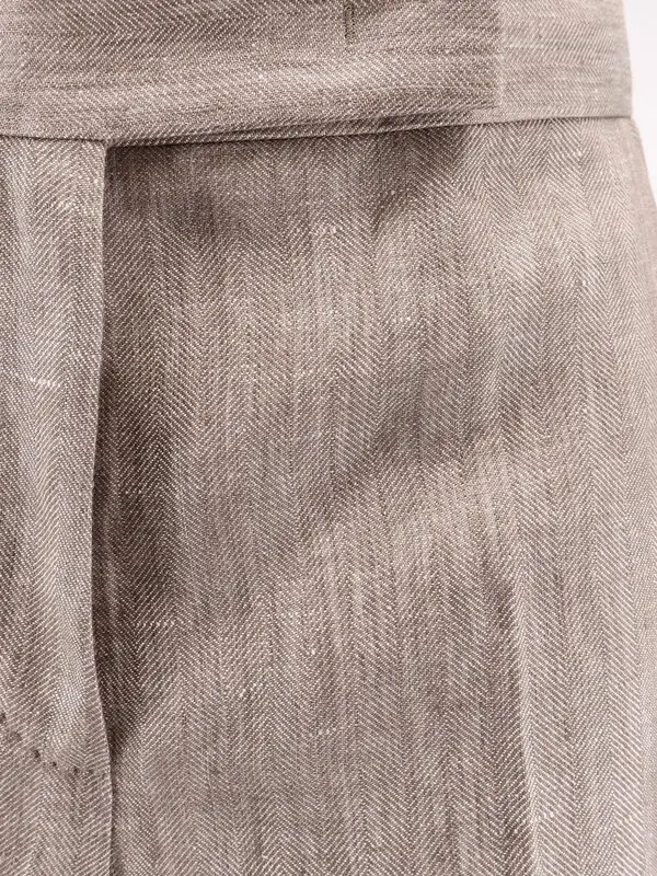 Max Mara Linen Wide Leg Trousers - Cream