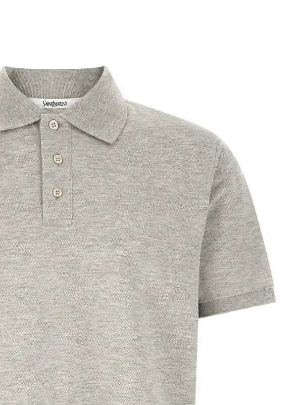 Saint Laurent Cassandre' Polo Shirt - Gray