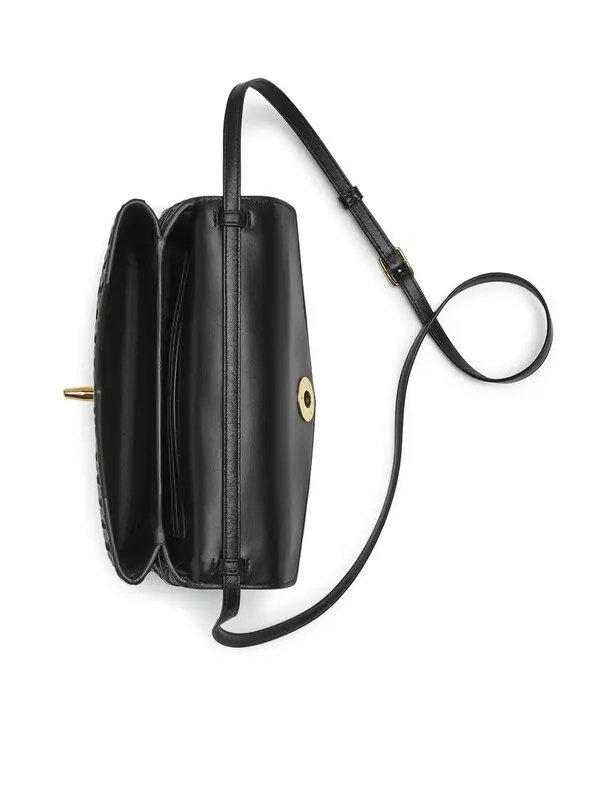 Bottega Veneta Intrecciato Leather Knot Lock Bag - Black
