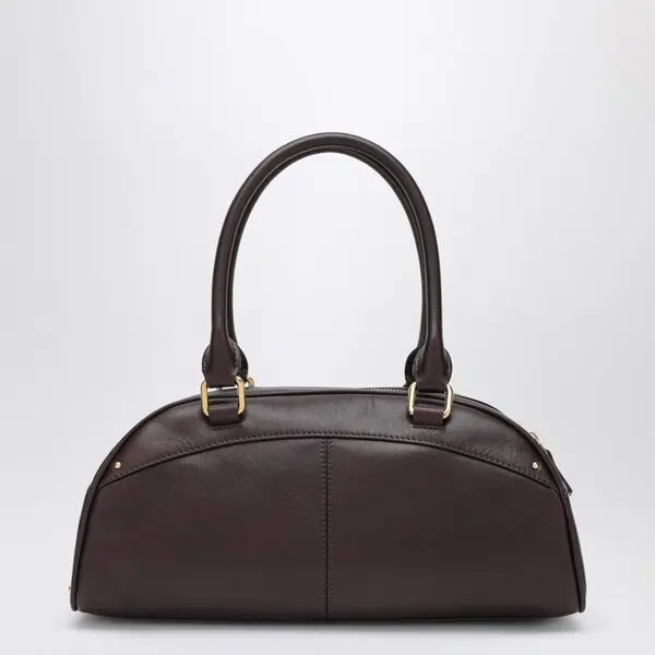 Chloé Plum Leather Bowling Bag With Gold Tone Charms