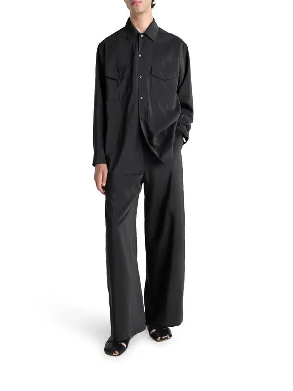 LEMAIRE Convertible Collar Shirt In Dry Silk