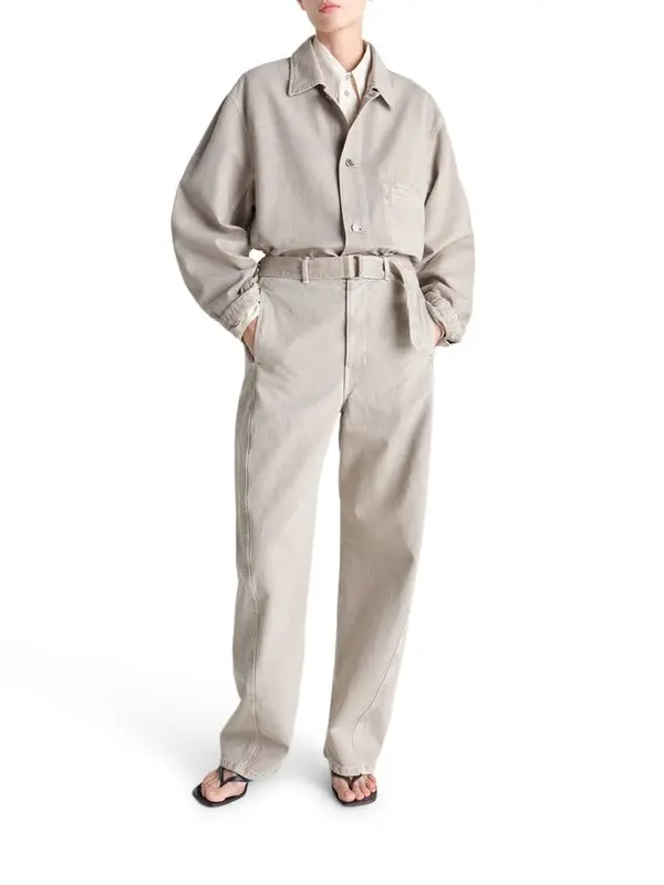 LEMAIRE Twisted Cotton Twill Trousers With Belt - Multicolor