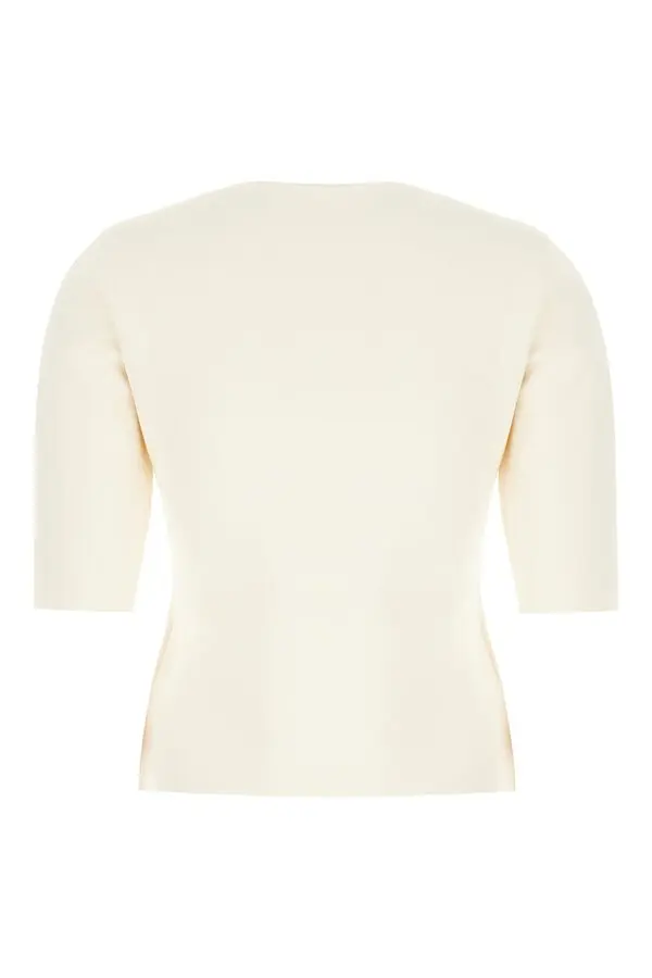 Max Mara Ribbed T-shirt With Logo Detail - Multicolor