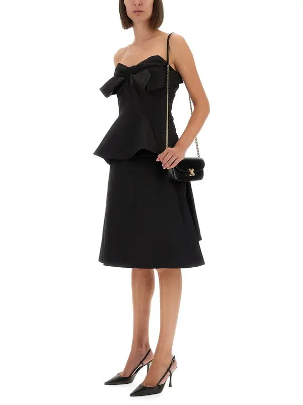 Alexander McQueen Strapless Corset Top With Bow Detail - Black