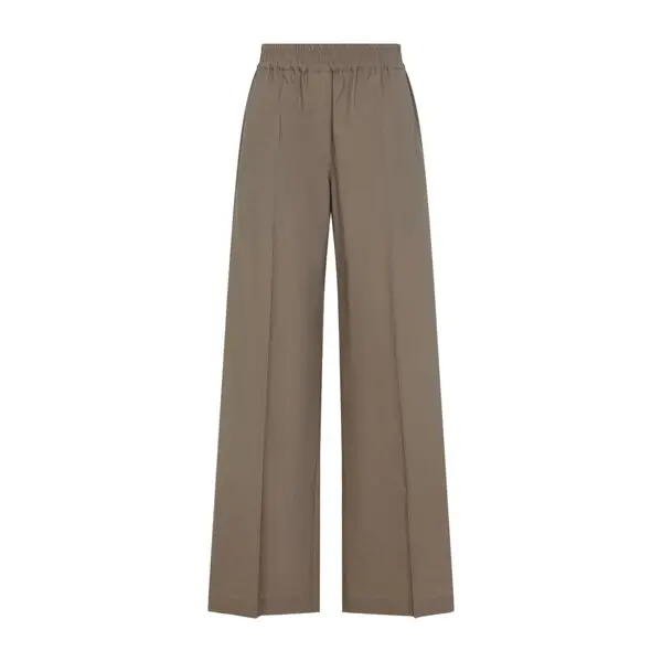 Brunello Cucinelli Wide Leg Cotton Pants - Brown