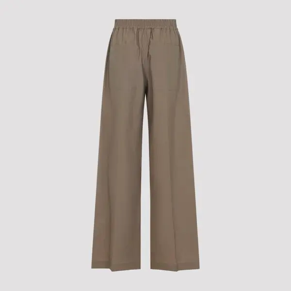 Brunello Cucinelli Wide Leg Cotton Pants - Brown
