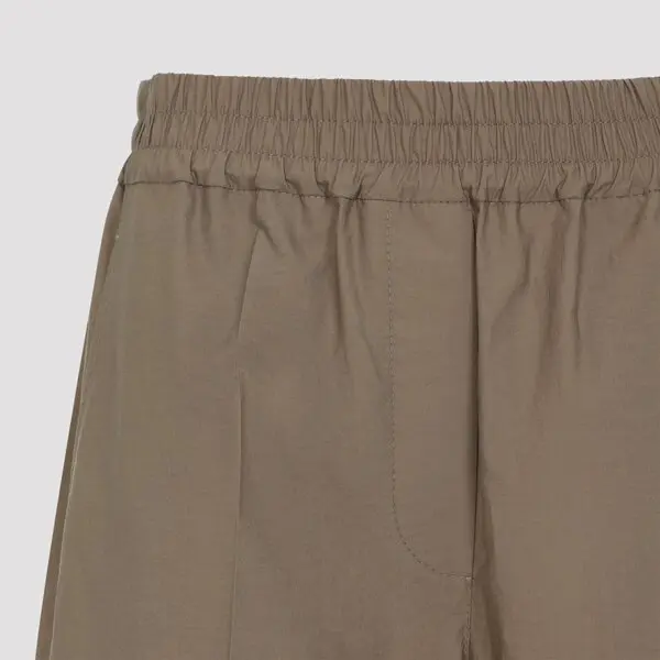 Brunello Cucinelli Wide Leg Cotton Pants - Brown