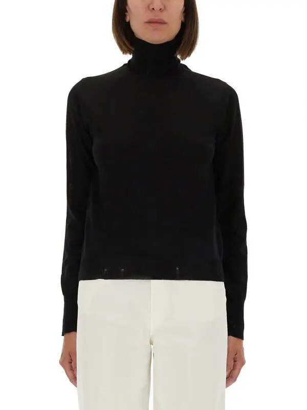 GOLDEN GOOSE Turtleneck Wool Sweater With Distressed Detail