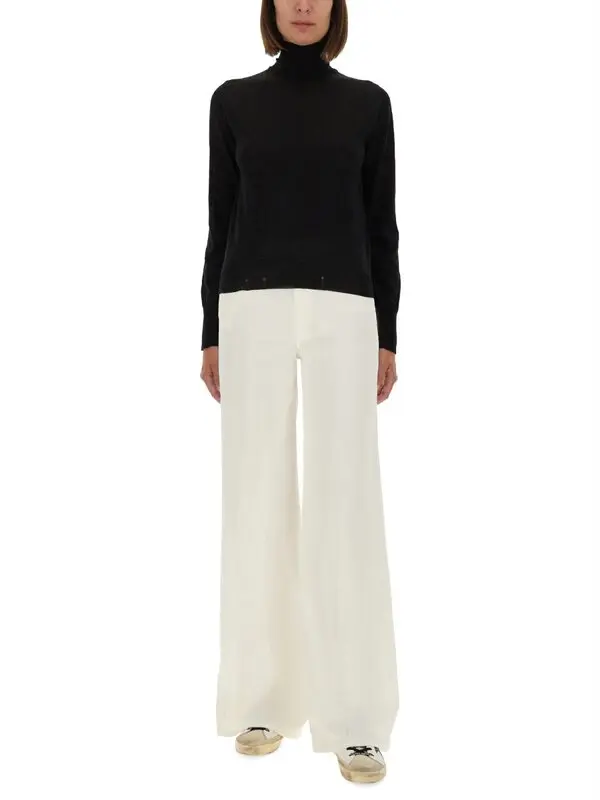 GOLDEN GOOSE Turtleneck Wool Sweater With Distressed Detail