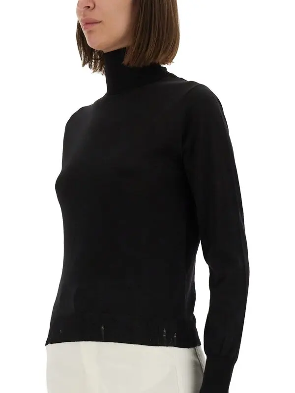 GOLDEN GOOSE Turtleneck Wool Sweater With Distressed Detail