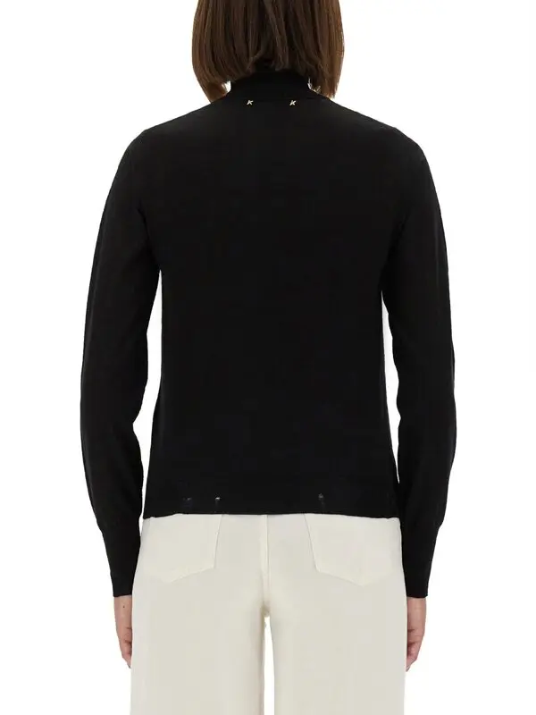 GOLDEN GOOSE Turtleneck Wool Sweater With Distressed Detail
