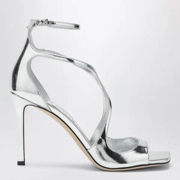 JIMMY CHOO Azia 95 Metallic Sandals - Silver