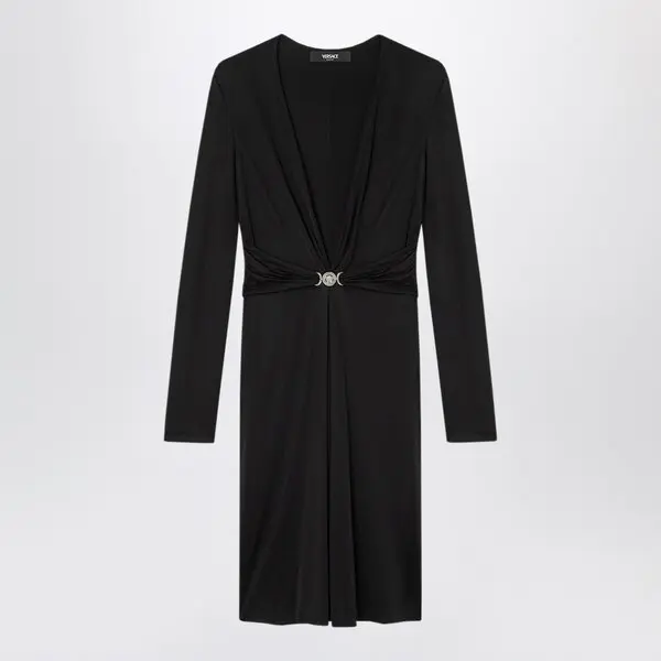 Versace Viscose Jersey Midi Dress - Black