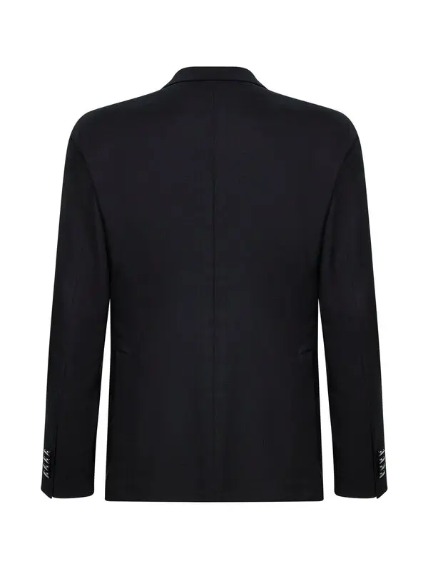 Tagliatore Black Stretch Virgin Wool Montecarlo Double-breasted Blazer - Multicolor