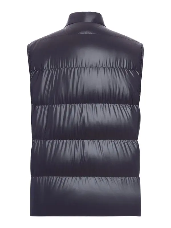 Moncler Restigo Quilted Vest With Logo Patch - Blue