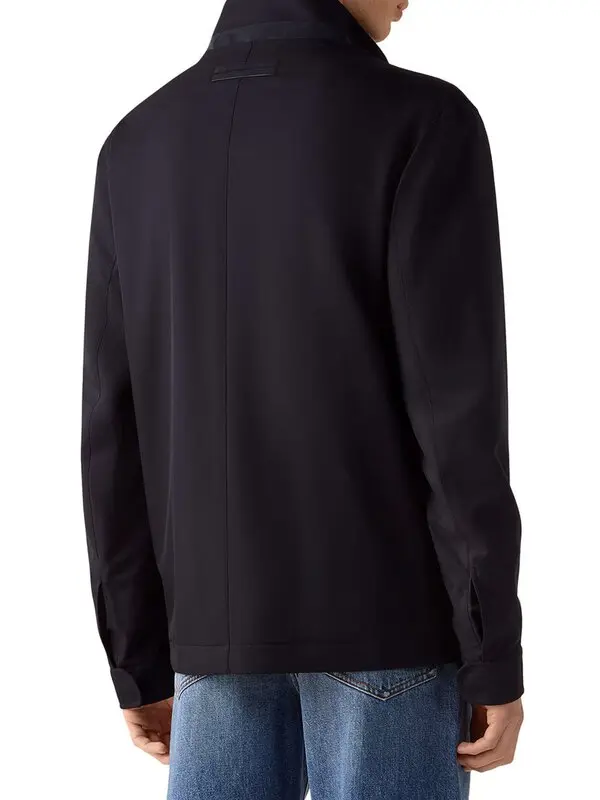 Zegna Field Jacket In Twill - Blue