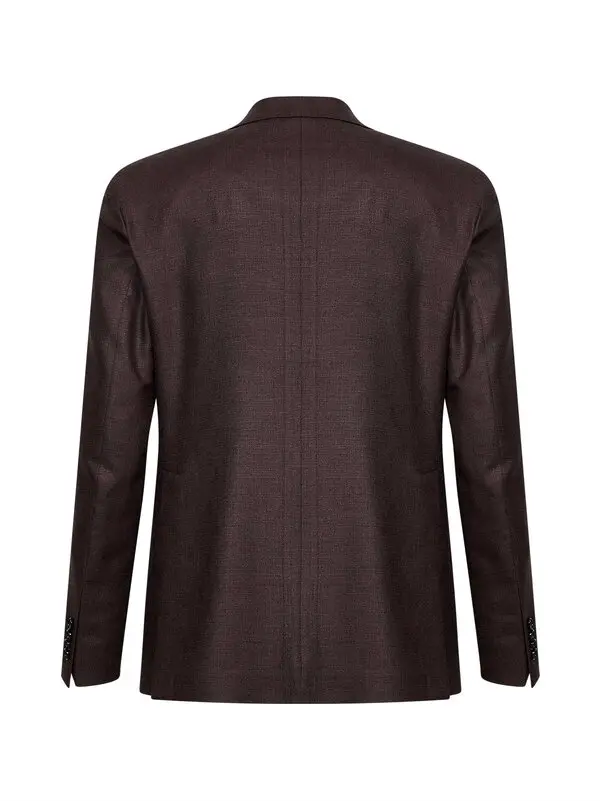 Tagliatore Dark Brown Silk And Wool Vesuvio Double-breasted Blazer