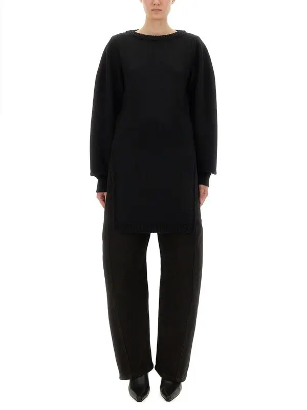 LEMAIRE Wool Sweater With Slits - Black