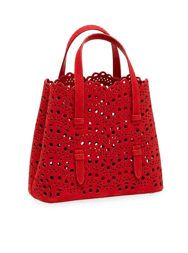 Alaïa Mina 20 Nubuck Tote Bag - Red