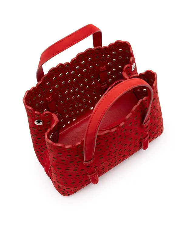 Alaïa Mina 20 Nubuck Tote Bag - Red