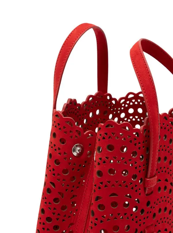 Alaïa Mina 20 Nubuck Tote Bag - Red