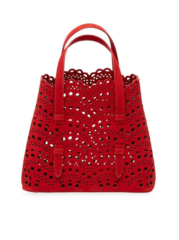 Alaïa Mina 20 Nubuck Tote Bag - Red