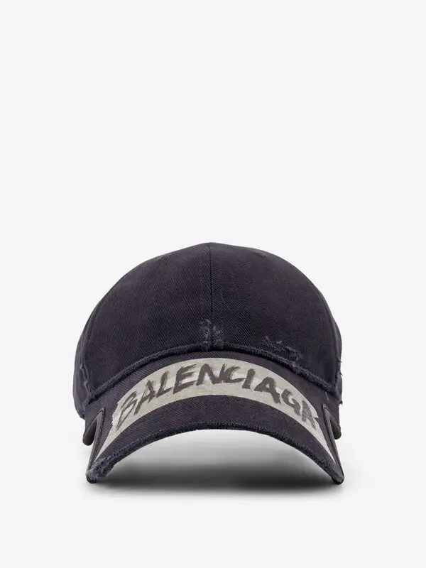Balenciaga Cotton Baseball Cap With Distressed Logo - Multicolor